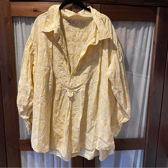 Magnolia Pearl | Tops | Magnolia Pearl Block Print Tora Shirt | Poshmark